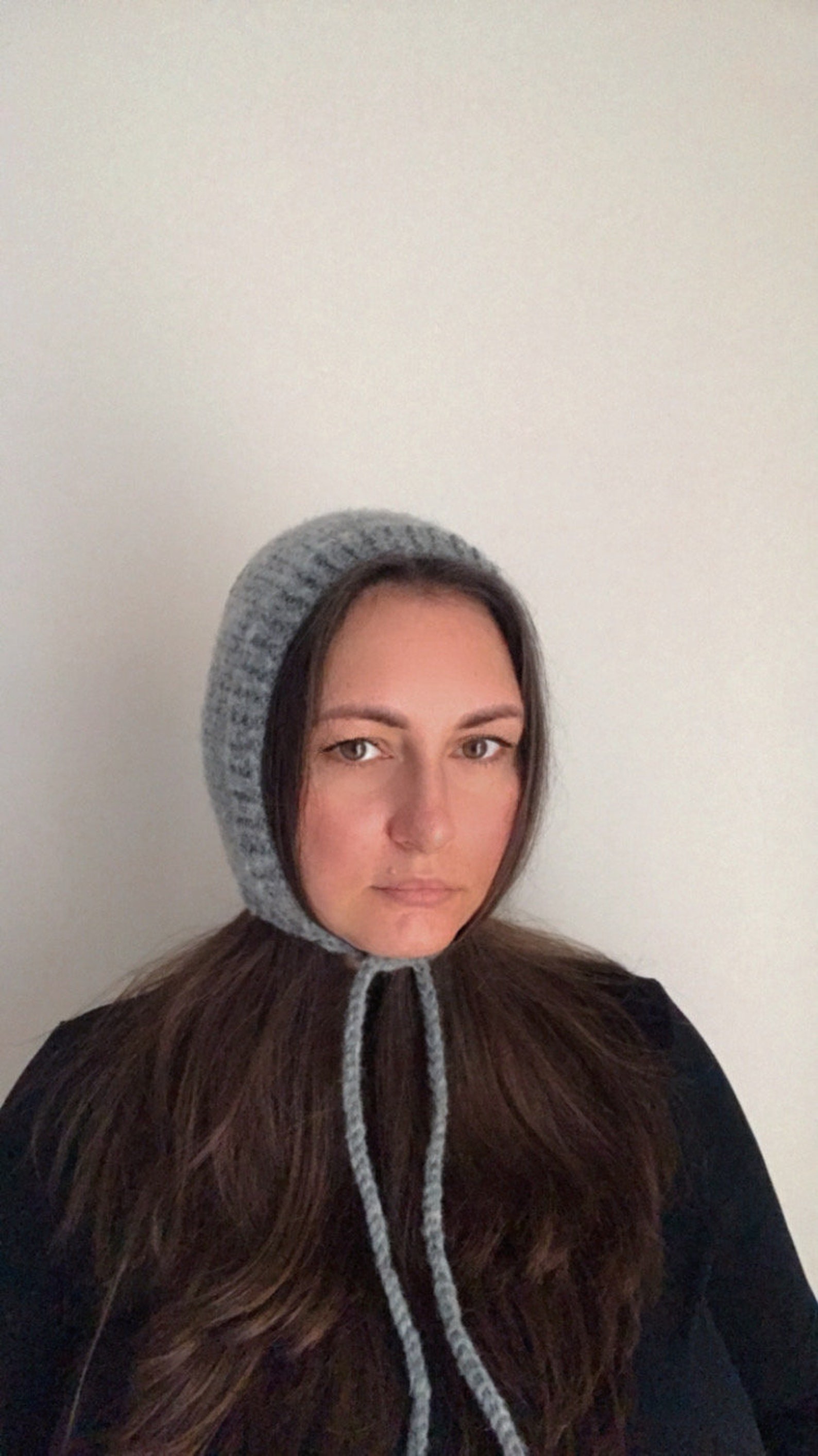 Knit Bonnet for Adult, Bow Tie Bonnet, Handmade Red Bonnet, Winter ...