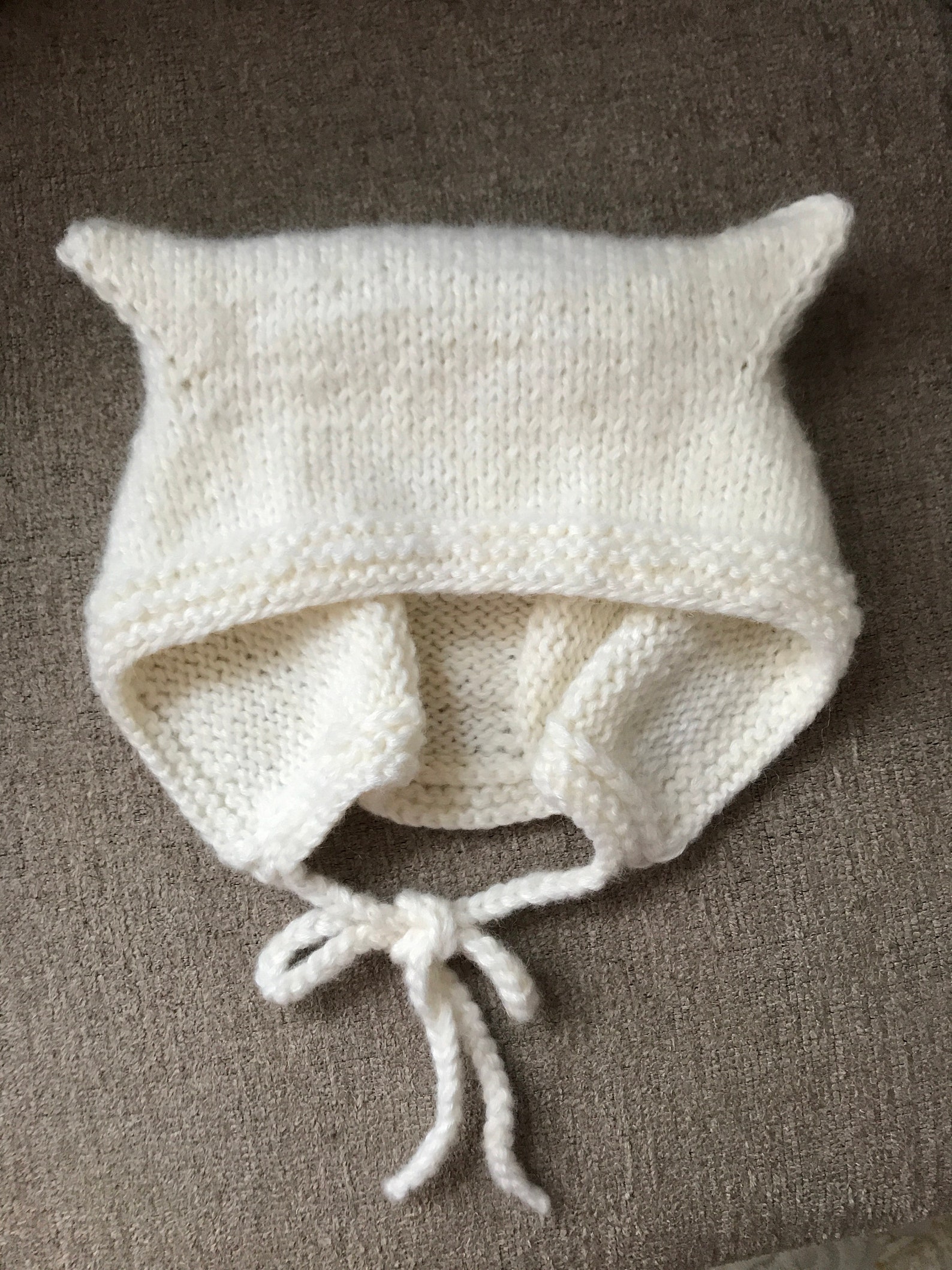 Devil Bonnet Red Knit Cat Bonnet Cat Ears Hat Mohair Knit Adult Bonnet ...