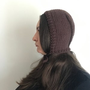 Knit Bonnet for Adult, Bow Tie Bonnet, Handmade Red Bonnet, Winter ...