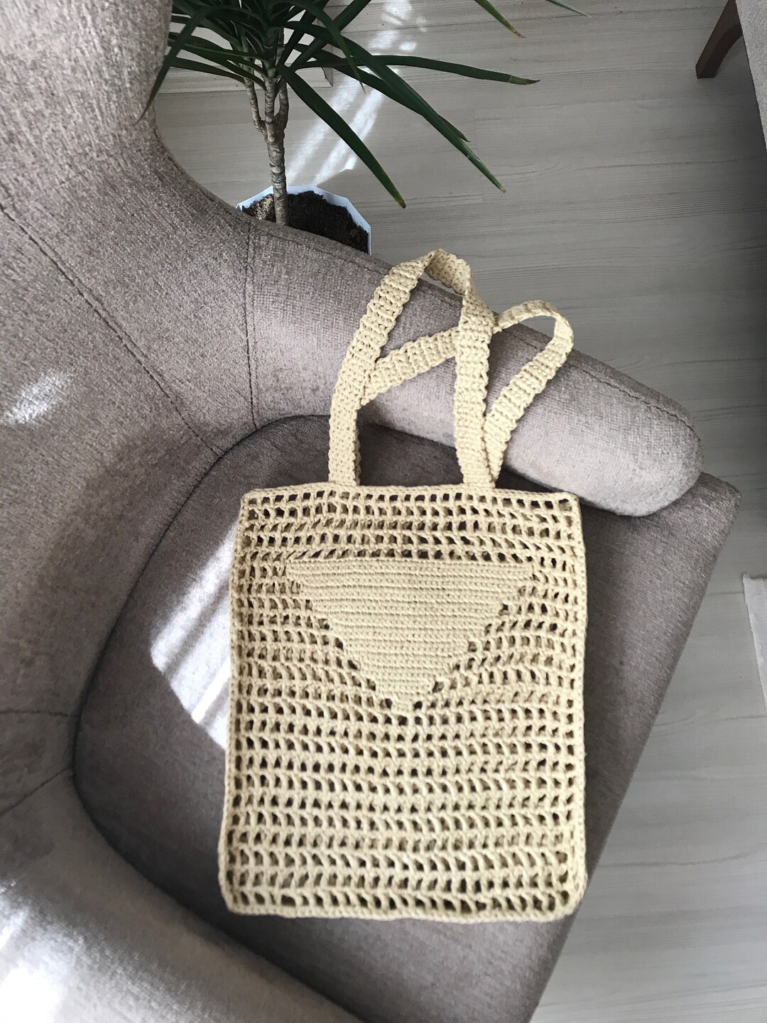 Crochet Raffia Tote Bag, Beach Raffia Bag, Personalized Hobo Bag, Mesh ...