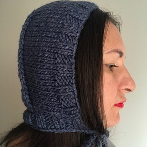 Knit Bonnet for Adult, Bow Tie Bonnet, Handmade Red Bonnet, Winter ...