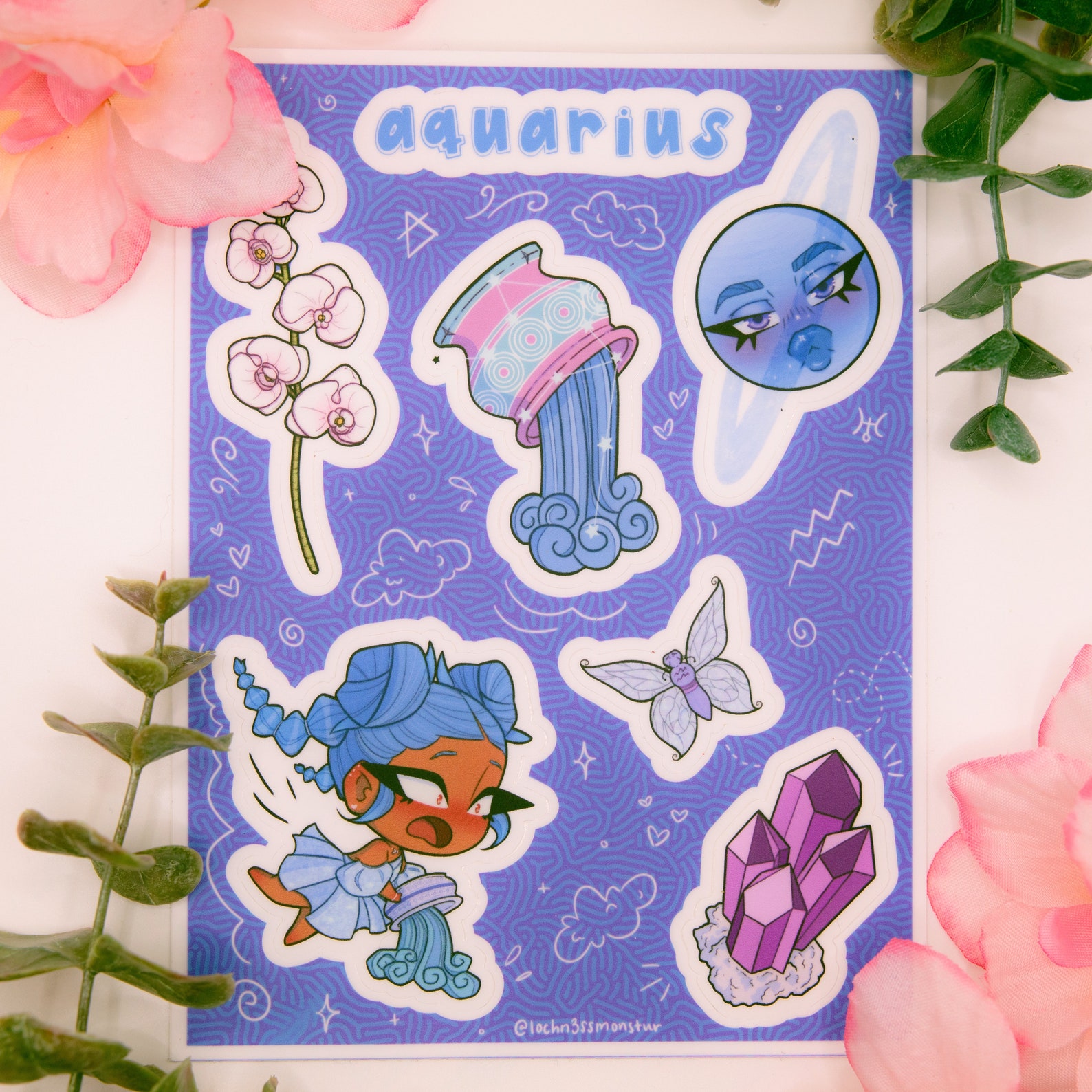 Aquarius Zodiac Sticker Sheet - Etsy