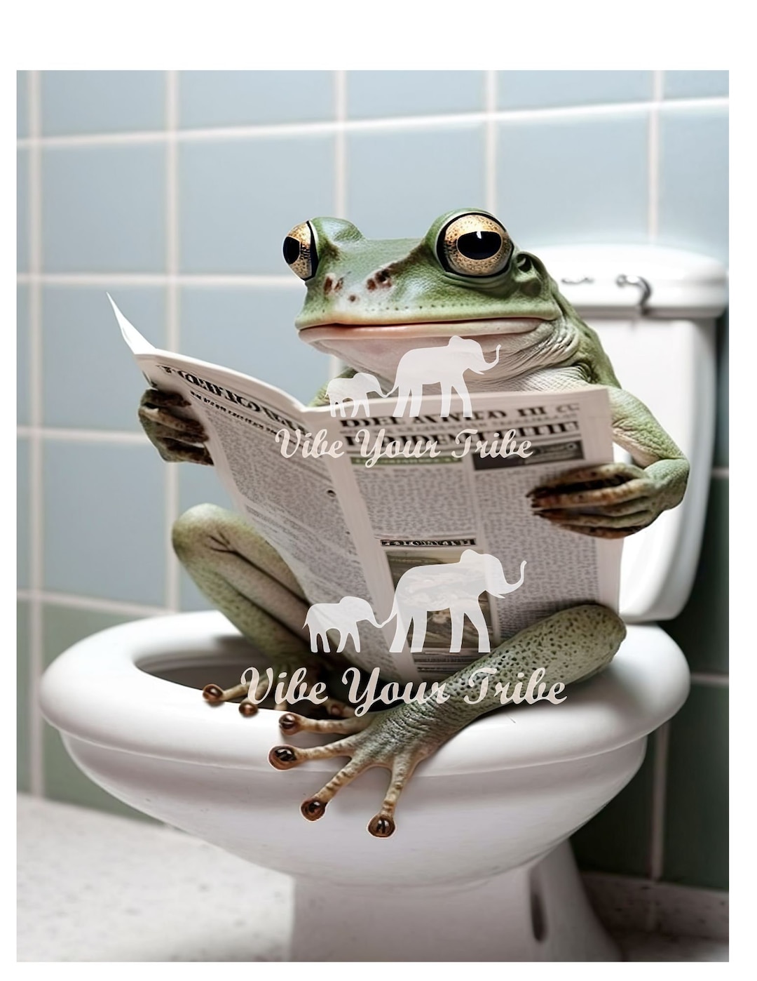 Cheeky Frog on Toilet 8x10 Framed Metal Sign Animal Lovers Bathroom ...