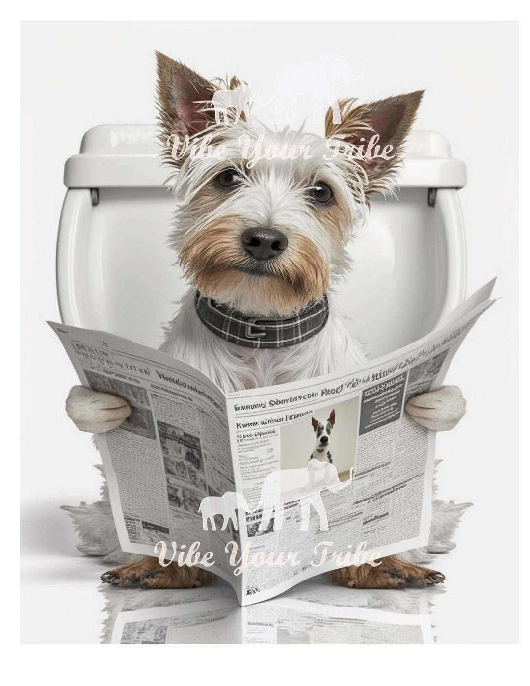 Cheeky Terrier on Toilet Sign Dog Lovers 8x10 Framed Metal Sign Wall ...