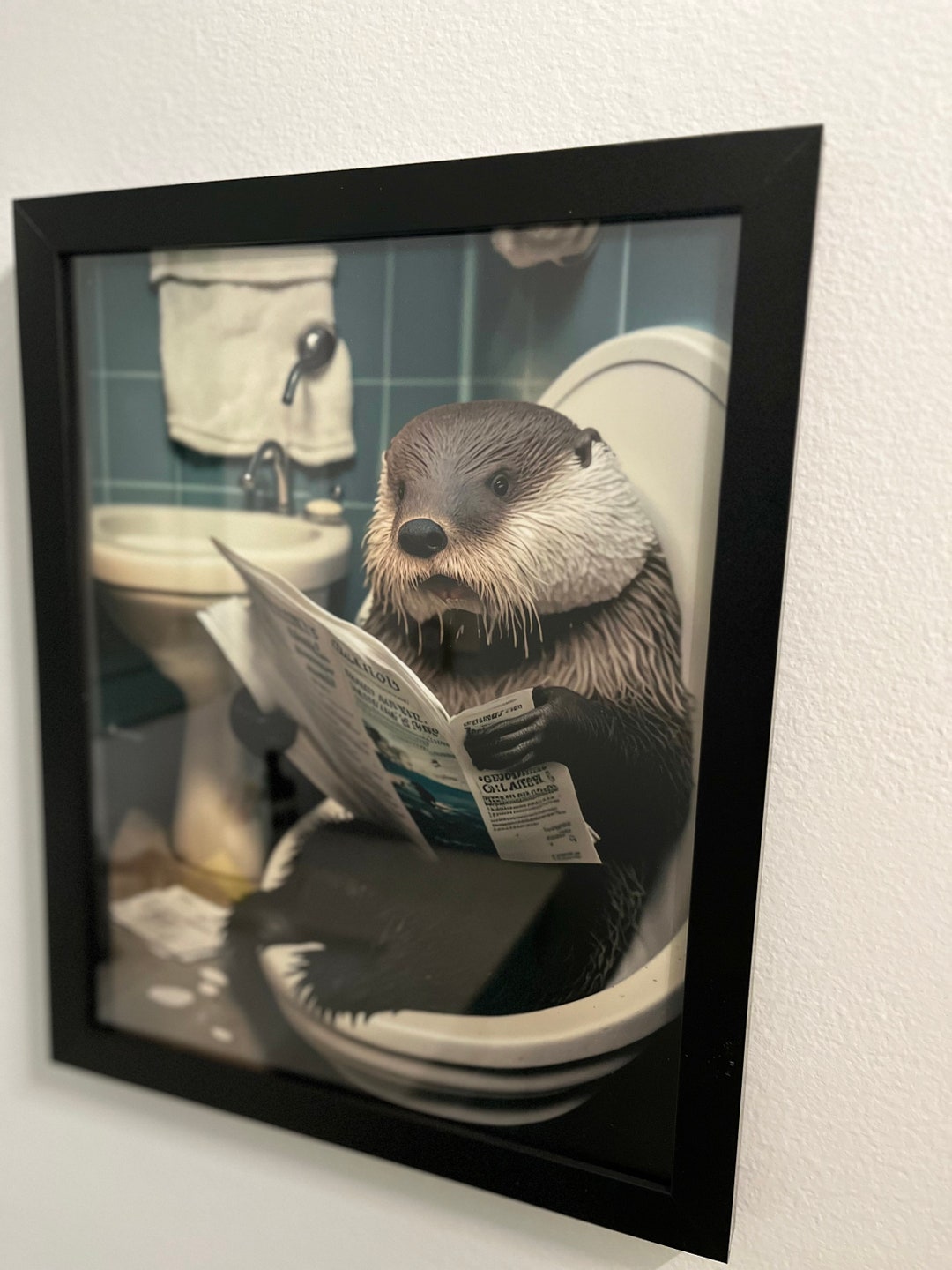 Cheeky Otter on Toilet - Etsy