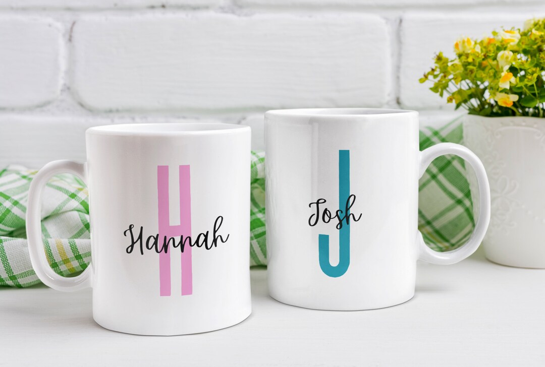 Personalised His and Her Mugs, Couple Gifts, Matching Couple Mugs ...