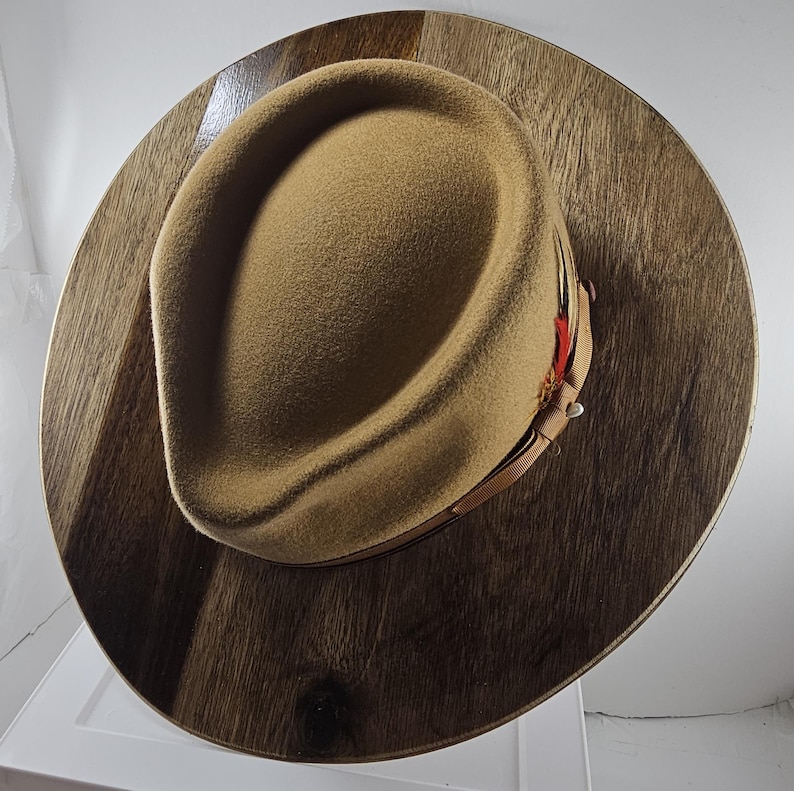 Stylish Wide Wood Brim Fedora, Gift for Men, Gift for Women, Free ...