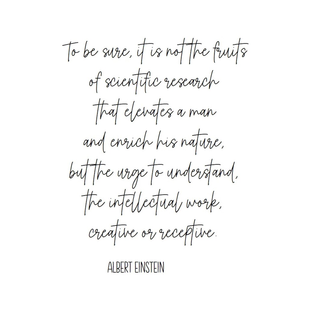Actual Albert Einstein Quote, Wall Art. Intellectual Words to Live By ...