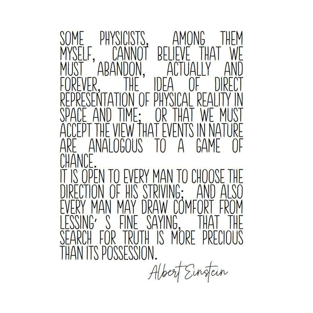 Actual Albert Einstein Quote, Wall Art. Intellectual Words to Live By ...