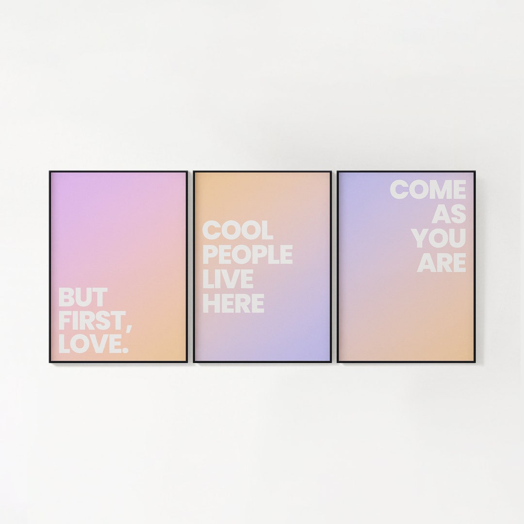 Happy Quote Digital Poster Pack, Set of 3 Prints, Digital Poster Pack ...