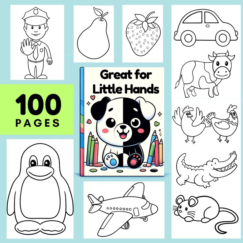 100 Printable Coloring Pages for Kids, Toddlers, Preschoolers, Coloring ...