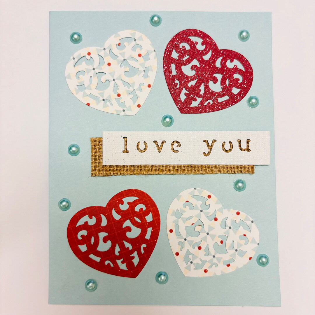 Set of 4 Handmade Valentine Greeting Card Kit Happy Valentine's Day ...