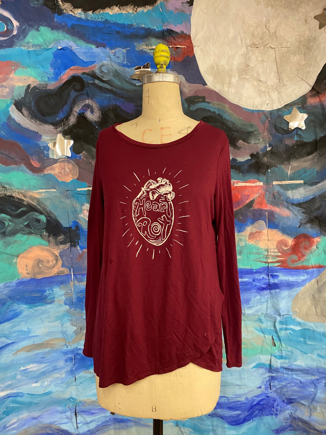 Heart Rot Anatomical Heart Logo Long Sleeve - Etsy