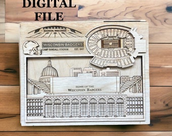 Laser Cut SVG Digital Cut File east Lansing, Michigan Skyline and 3D ...