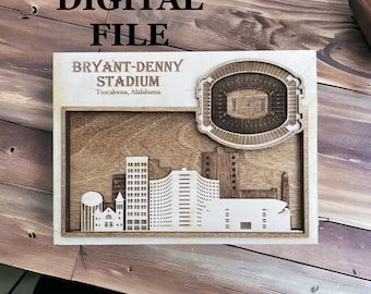 Laser Cut SVG Digital Cut File columbus, Ohio Skyline and 3D College ...