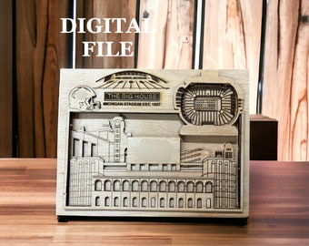 Laser Cut SVG Digital Cut File baton Rouge, Louisiana Skyline and 3D College Football Stadium - Etsy