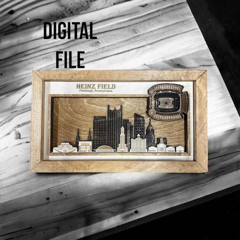 Laser Cut SVG Digital Cut File |pittsburgh, Pennsylvania Skyline and 3D ...