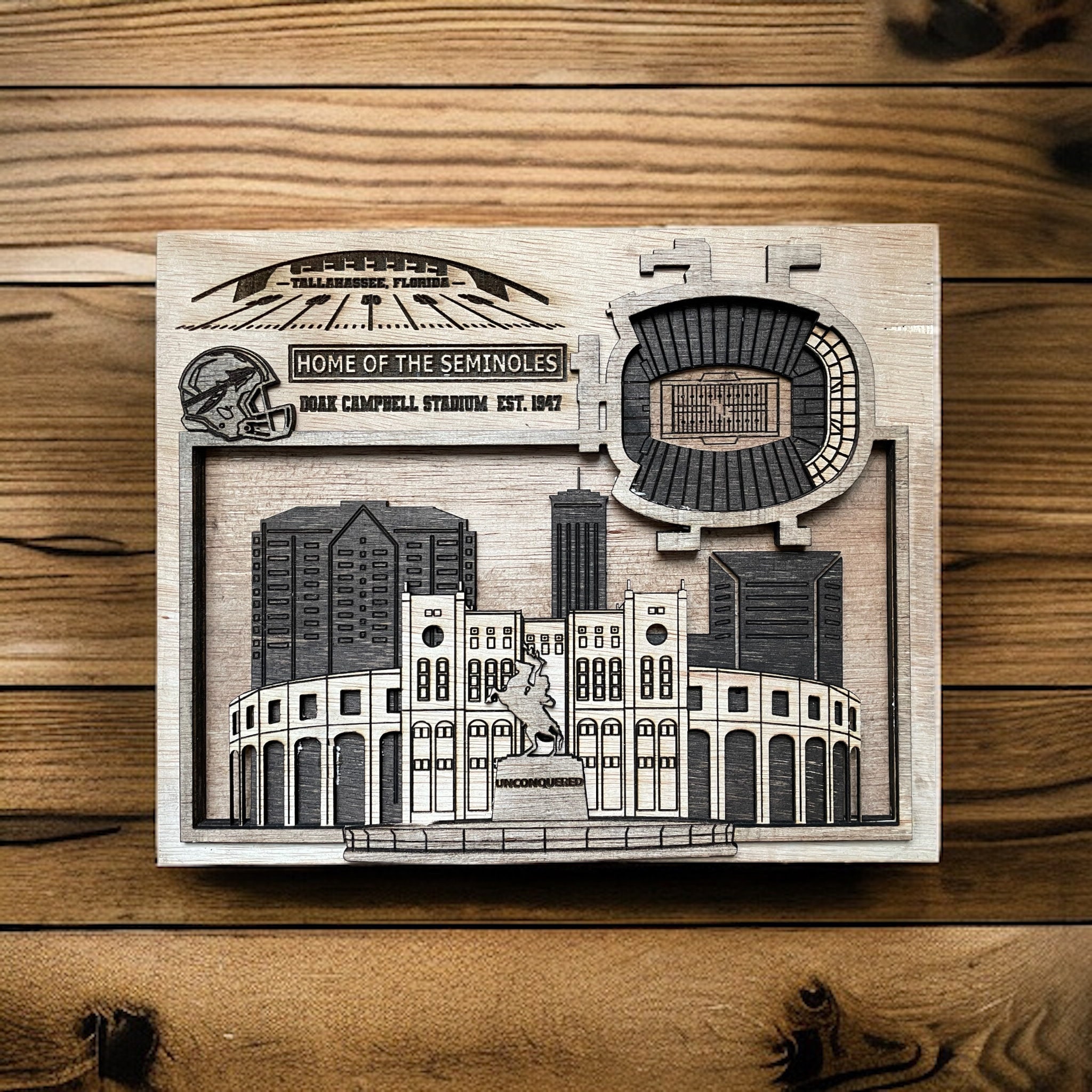 Laser Cut SVG Digital Cut File | Tallahassee, Florida Skyline and 3D College Football Stadium - Etsy