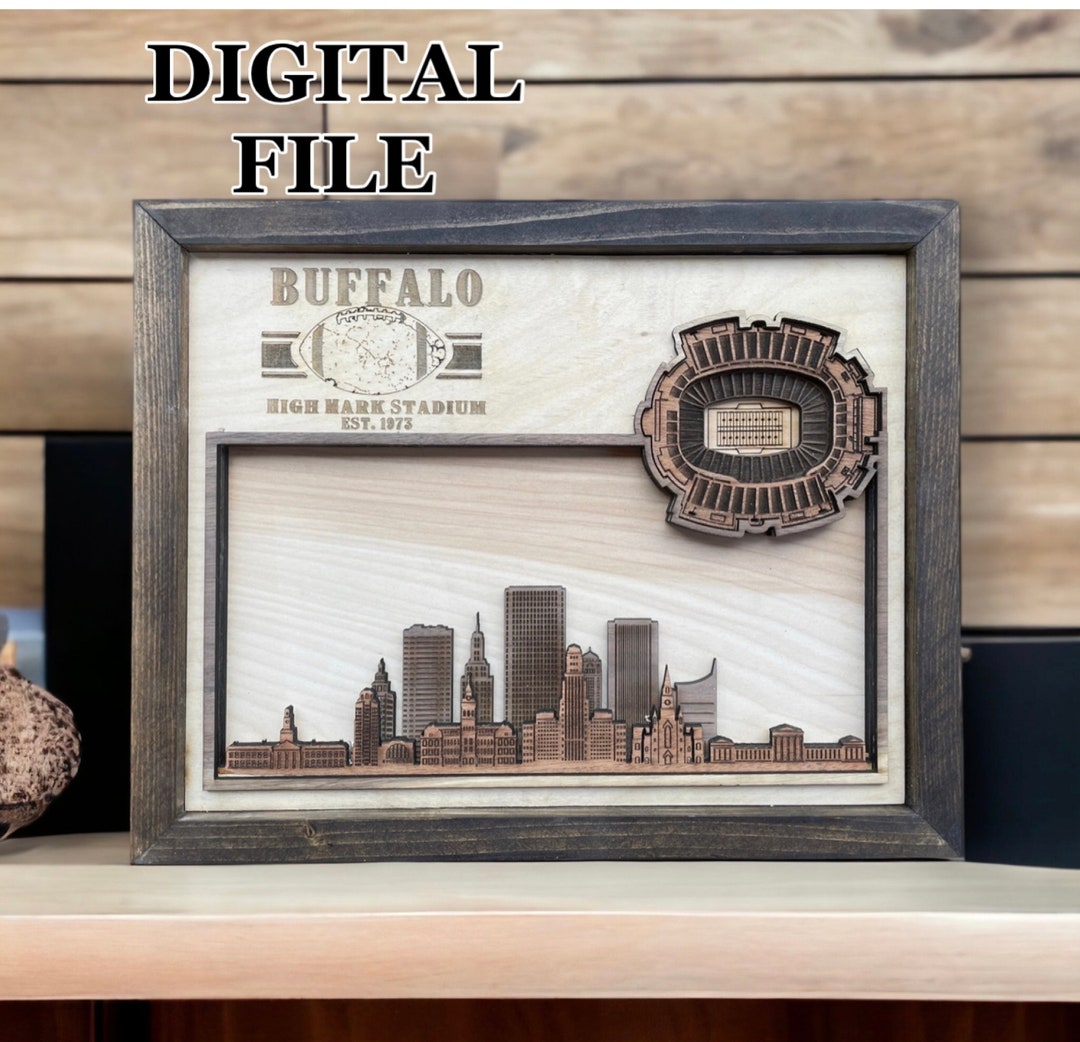 Laser Cut SVG Digital Cut File | Buffalo, New York Skyline and 3D ...