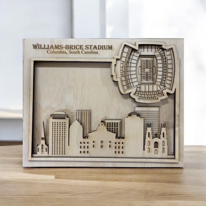 Laser Cut SVG Digital Cut File |columbia, South Carolina Skyline and 3D ...