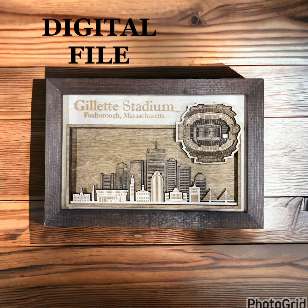Laser Cut SVG Digital Cut File |foxborough, Massachusetts Skyline and ...