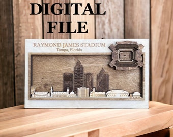 Laser Cut SVG Digital Cut File tuscaloosa, Alabama Skyline and 3D ...