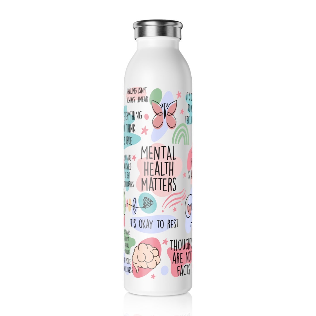 Mental Health Matters Slim Water Bottle - Etsy