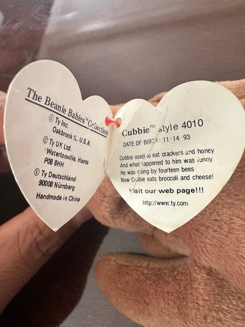 Super Rare TY Original Beanie Baby - Cubbie - Etsy