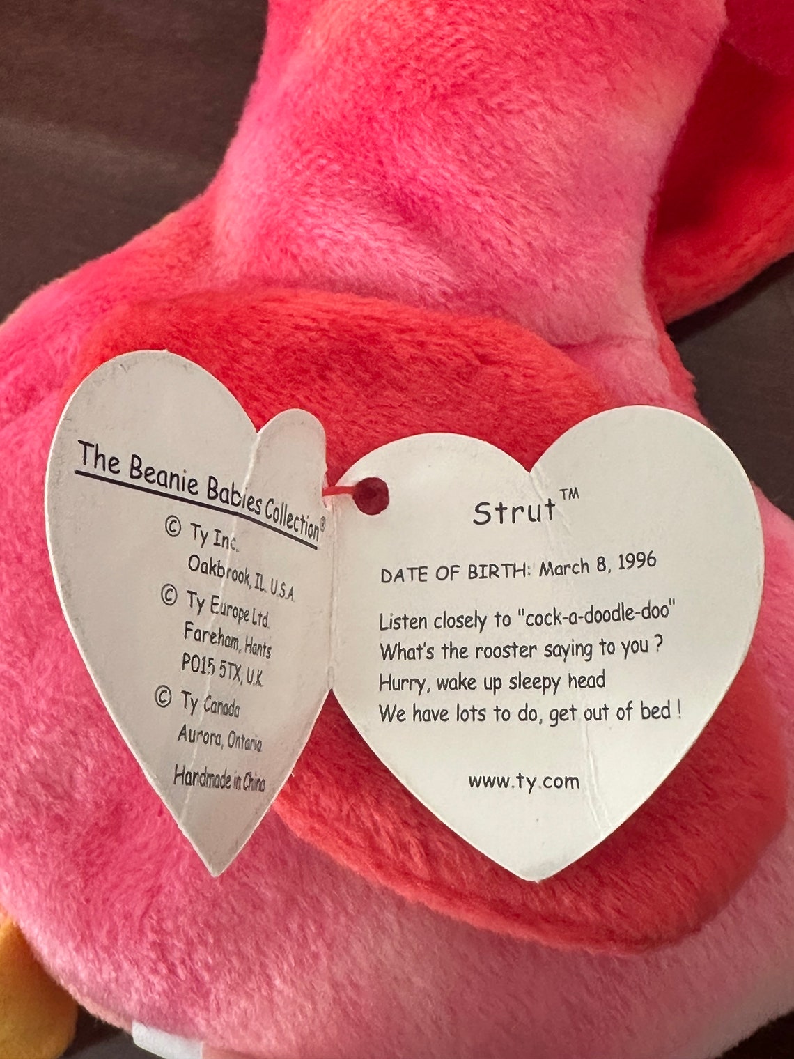 Super Rare Ty Original Beanie Baby - Strut W/ Tag Errors - Etsy