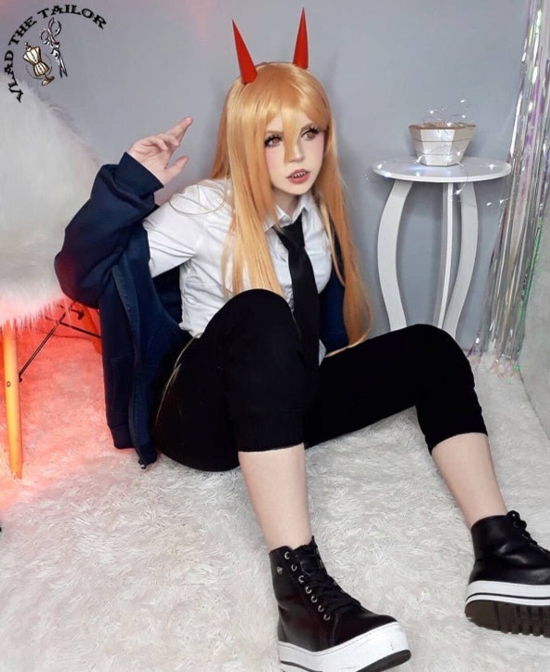 Cosplay Costume, Power, Blue Red Jacket, Pants Uniform - Etsy