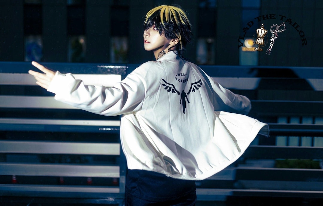 Cosplay Costume, Kazutora Hanemiya, Wig, Tokyo Revengers, White Coat ...