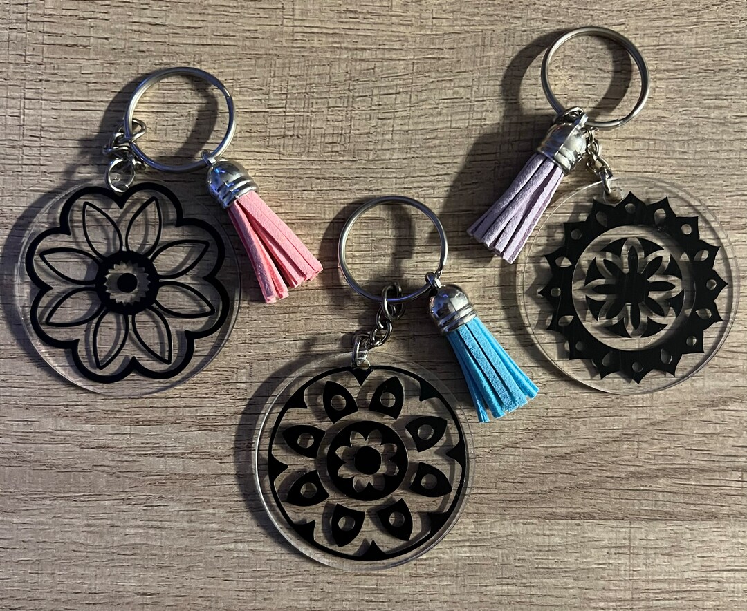 Mandala Series - Circle Keychains - Etsy