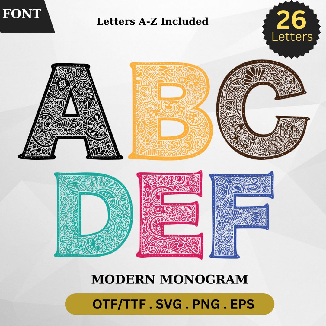 Monogram Font, Embroidery Font, Embroidery Design, Wedding Font, Script ...