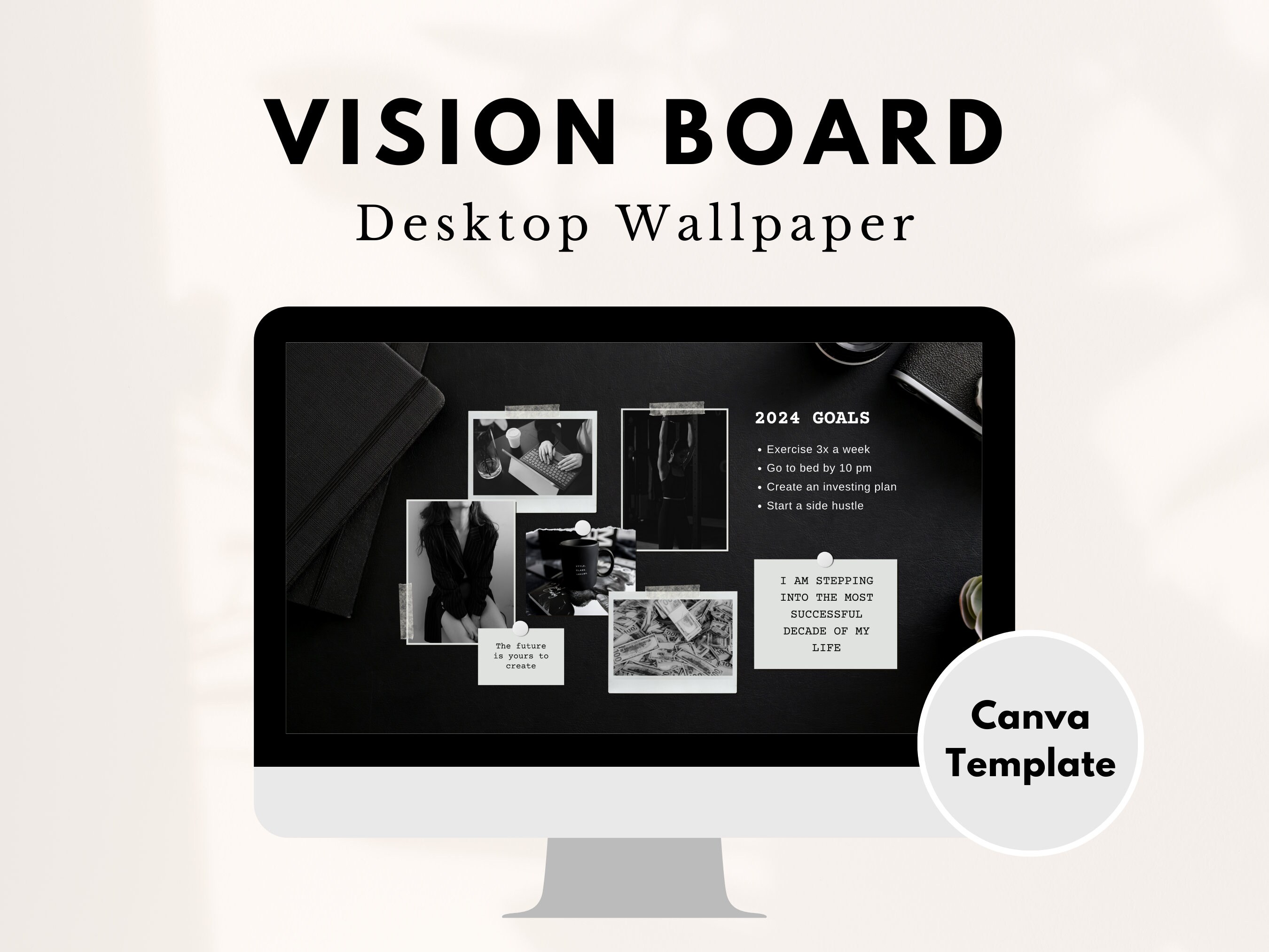 Vision Board 2024 Digital Vision Board Smart Goal Setting Desktop ...