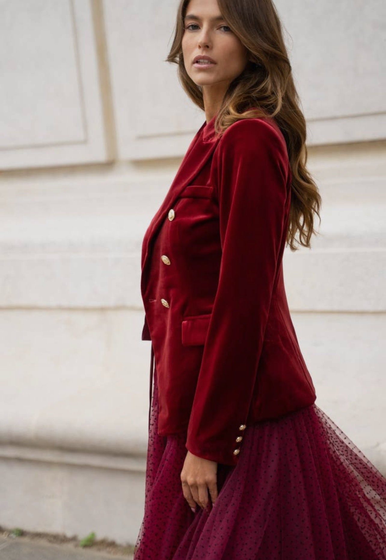 Double-breasted Velvet Blazer Jacket With Gold Buttons - Etsy
