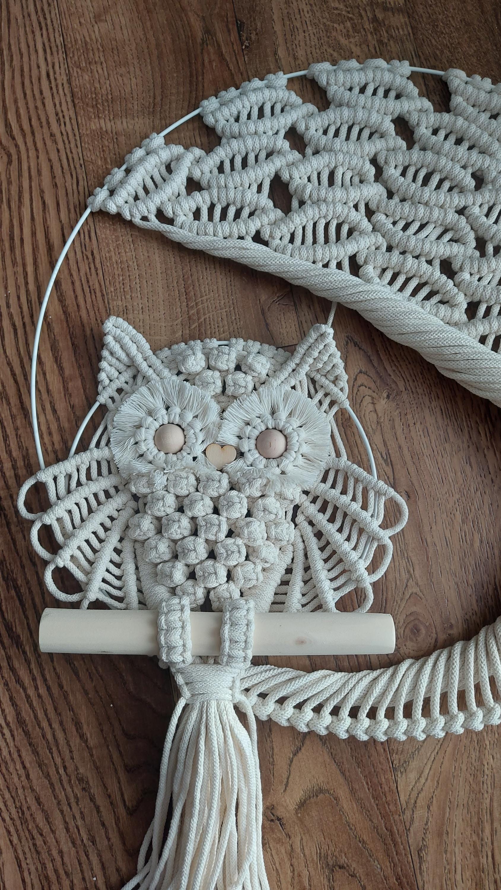 Makrama, Drzewo życia, Sowa Na Drzewie, Prezent, Dekoracja Na ścianę ...