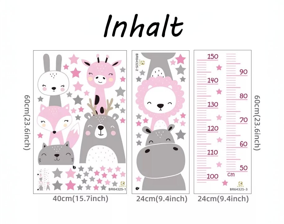 Height Chart Sticker Kids Growth Tracker Children's Room Decoration ...