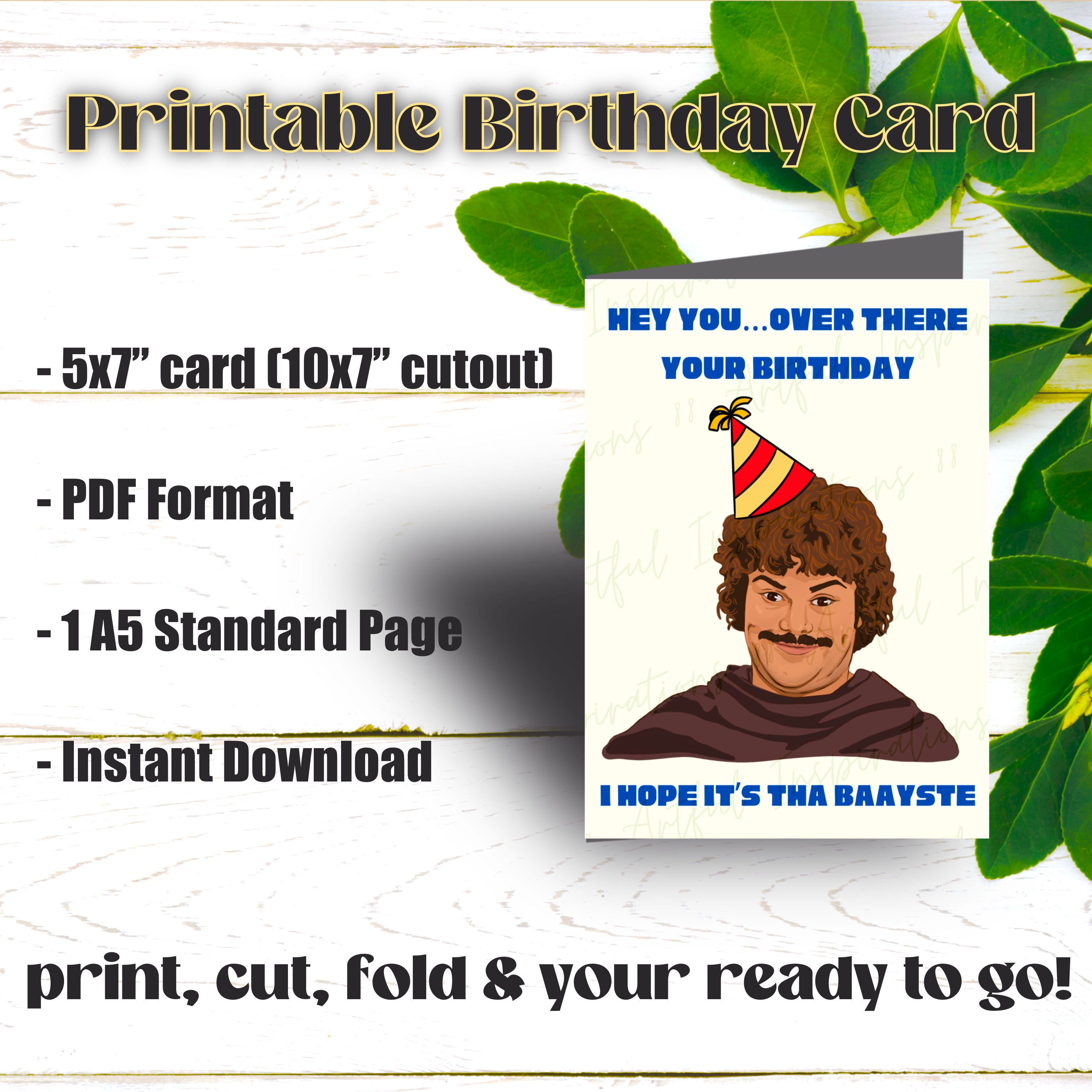 Nacho Libre Birthday Card Printable, Pop Culture Birthday Cards, Funny ...