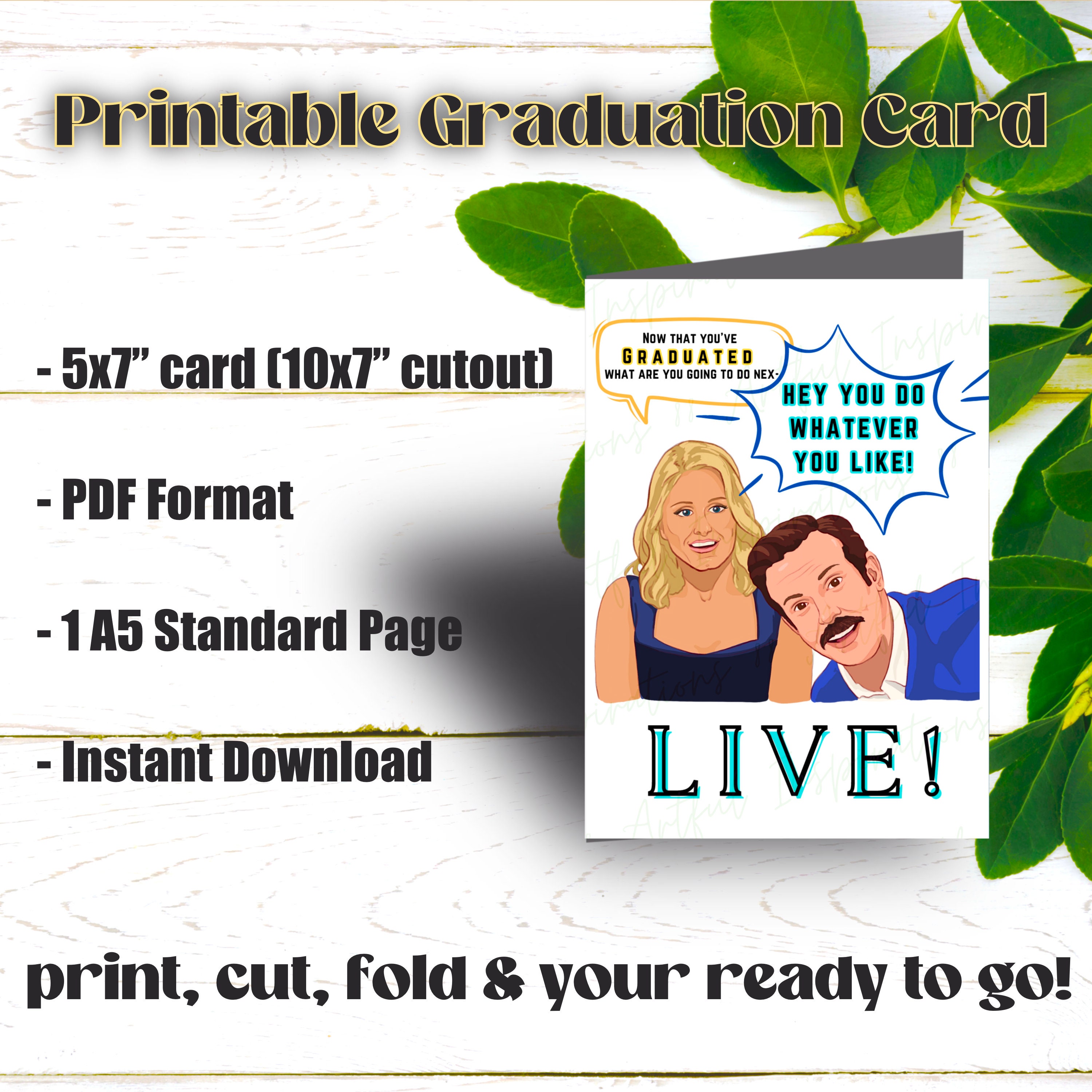 Ted Lasso Graduation Card Printable, Funny Pop Culture Meme Greeting ...