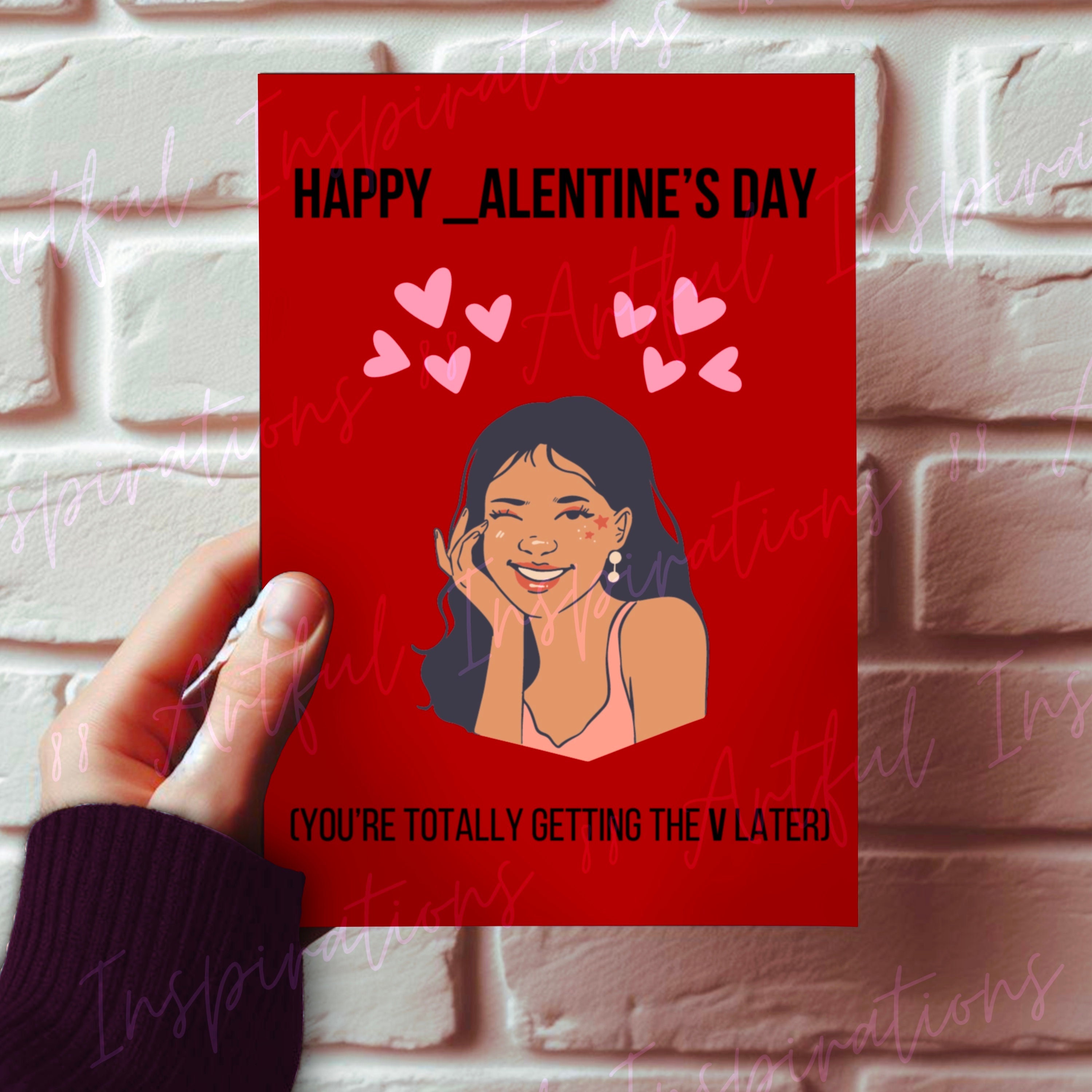 The V Printable Valentines Day Card, Instant Digital Download, Spicy ...