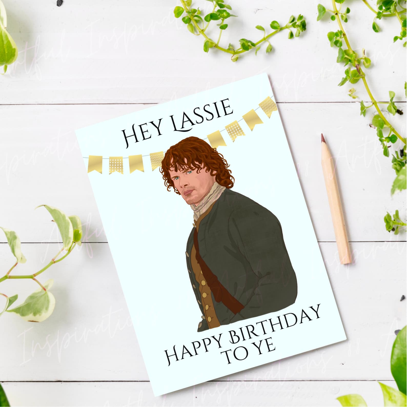 Outlander Birthday Card Printable, Lassie Jaime Fraser Greetings for ...