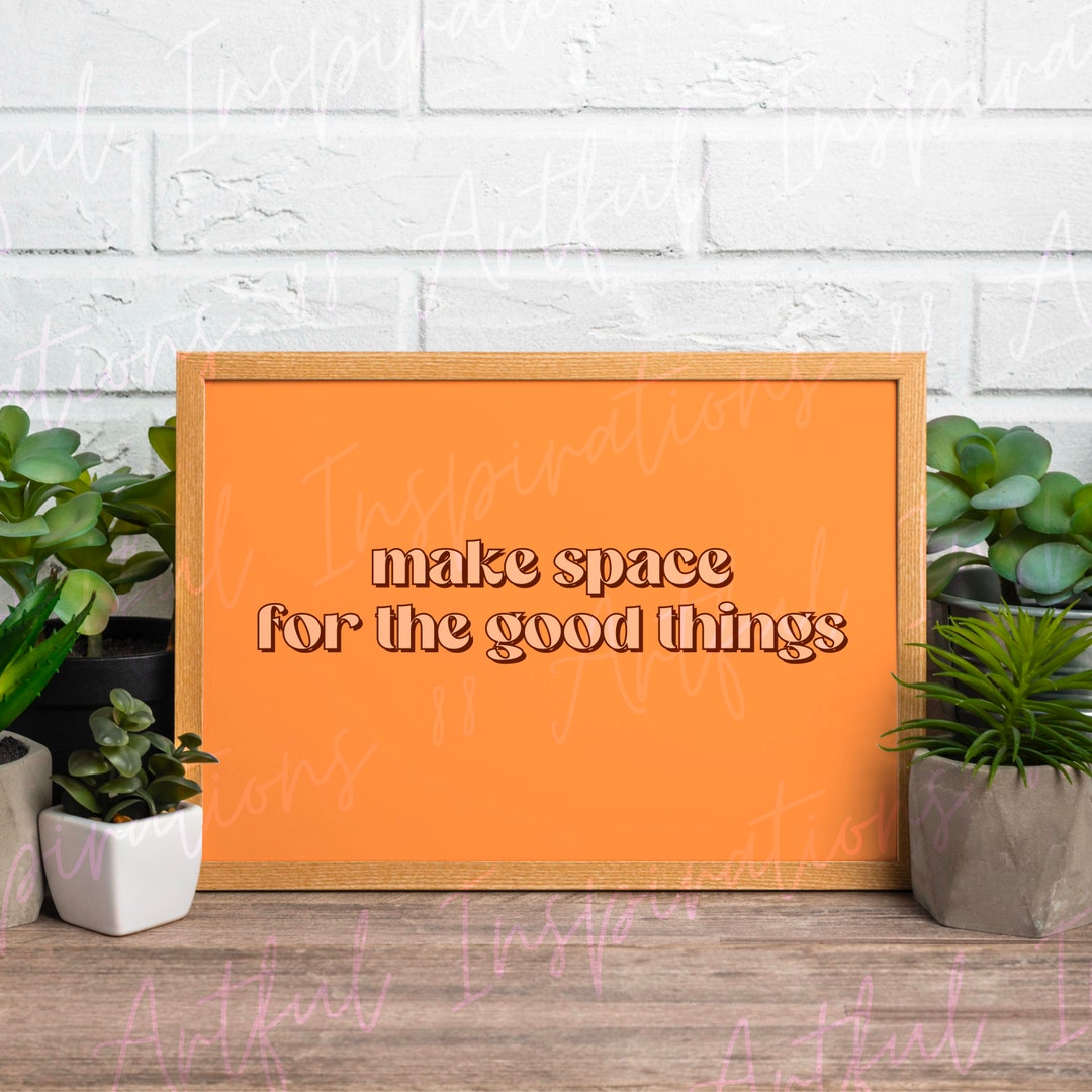 Good Things Wall Art Print, Printable Typography Poster, Orange Hippie ...