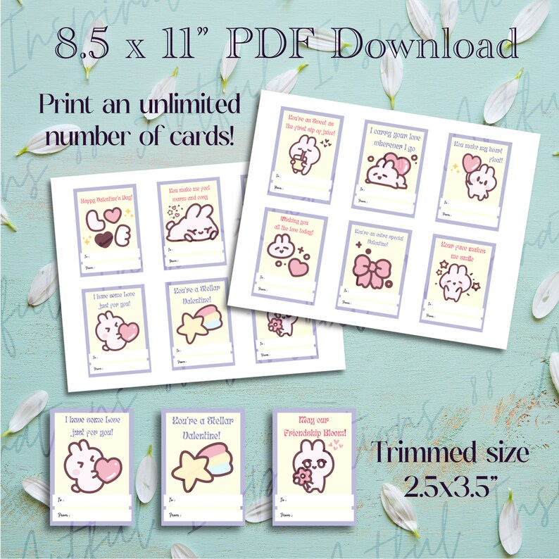 Printable Cute Chibi Character Valentines Day Cards, Classroom ...