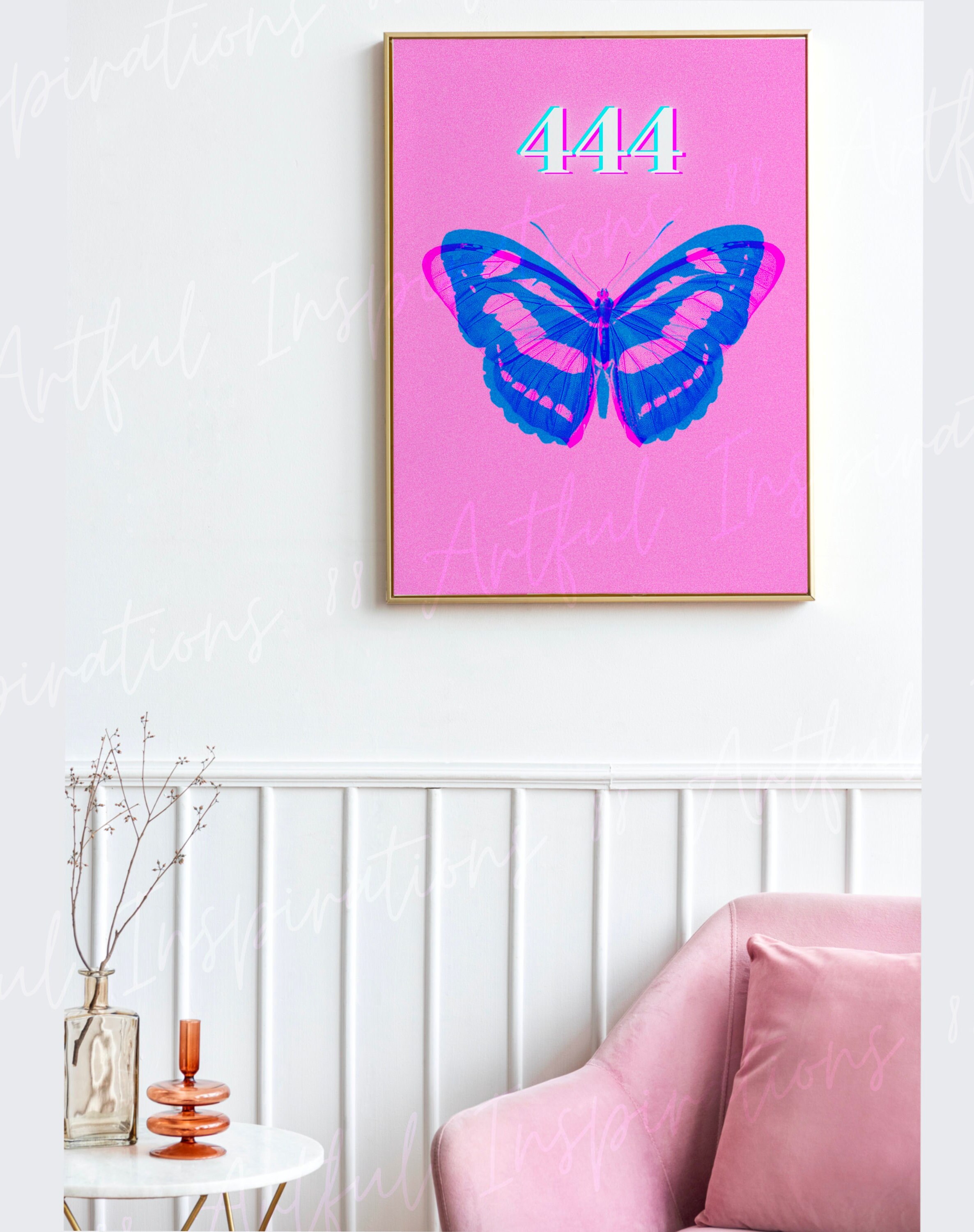 Angel Number 444 Poster, Digital Download, Manifestation Butterfly ...