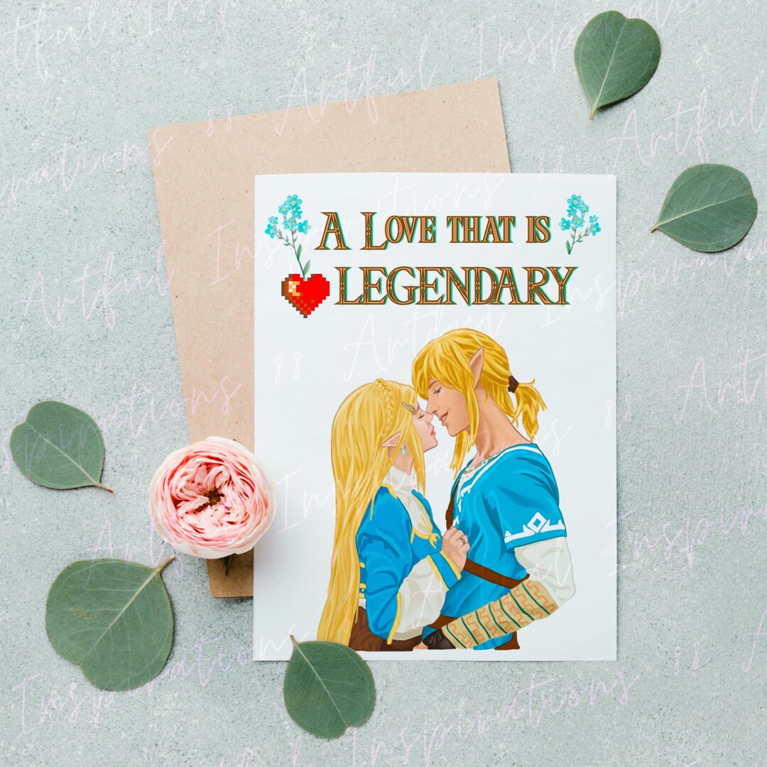 Legendary Love Printable Card, Link & Zelda Video Game Anniversary Love ...