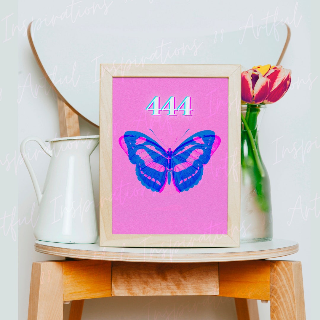 Angel Number 444 Poster, Digital Download, Manifestation Butterfly ...