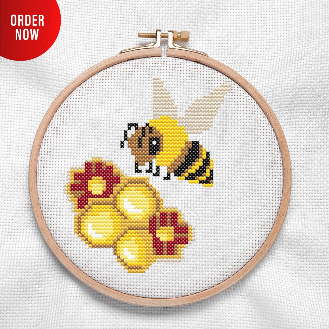 Bee Cross Stitch Pattern, Easy Small Bumblebee Embroidery, PDF Instant ...