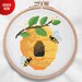 Bee Cross Stitch Pattern, Easy Small Bumblebee Embroidery, PDF Instant ...