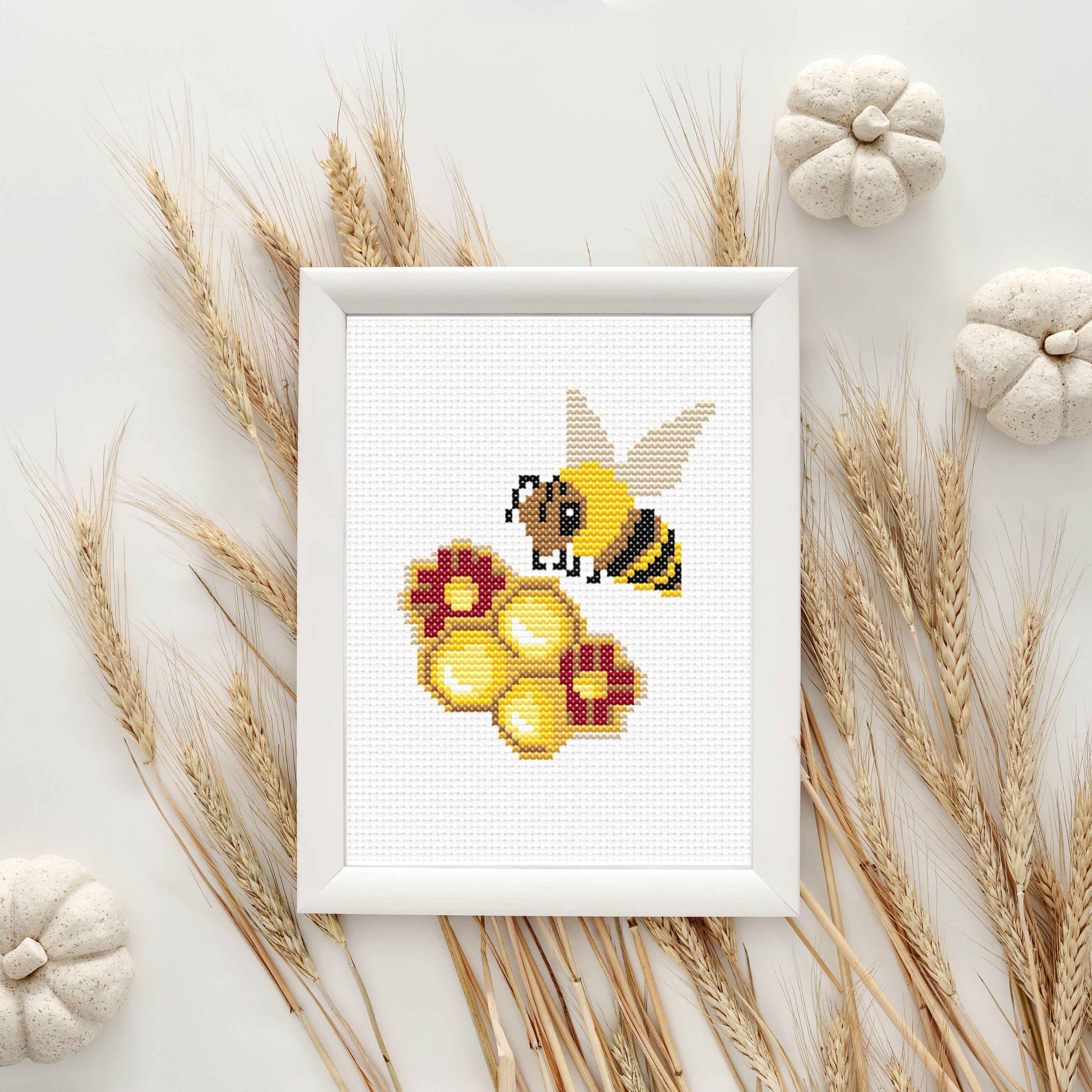 Bee Cross Stitch Pattern, Easy Small Bumblebee Embroidery, PDF Instant ...