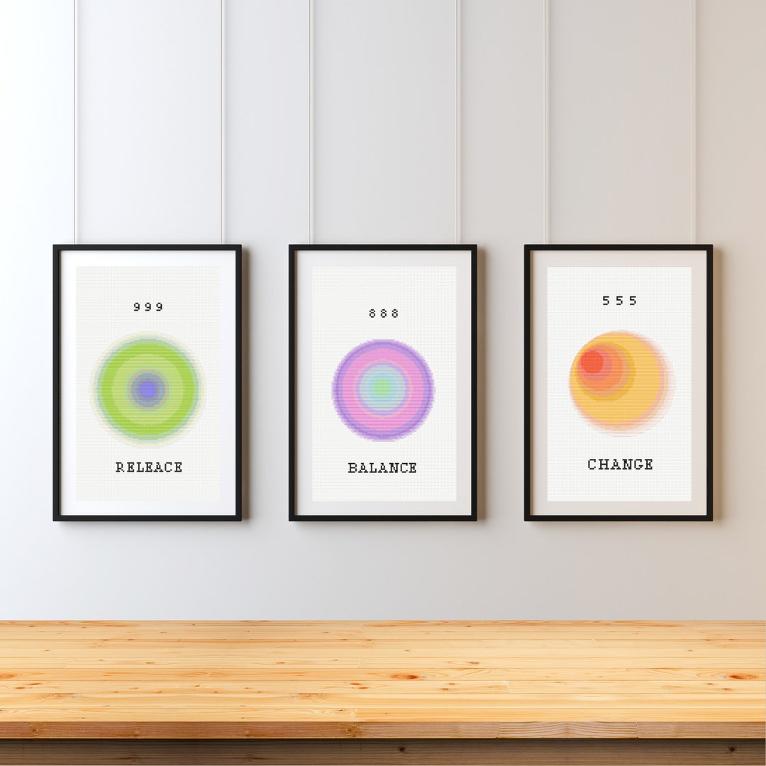 Set of 3 Angels Numbers Stitch Pattern, Temperature Stitch Pattern ...